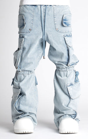 Aqua Blue Cargo Baggy